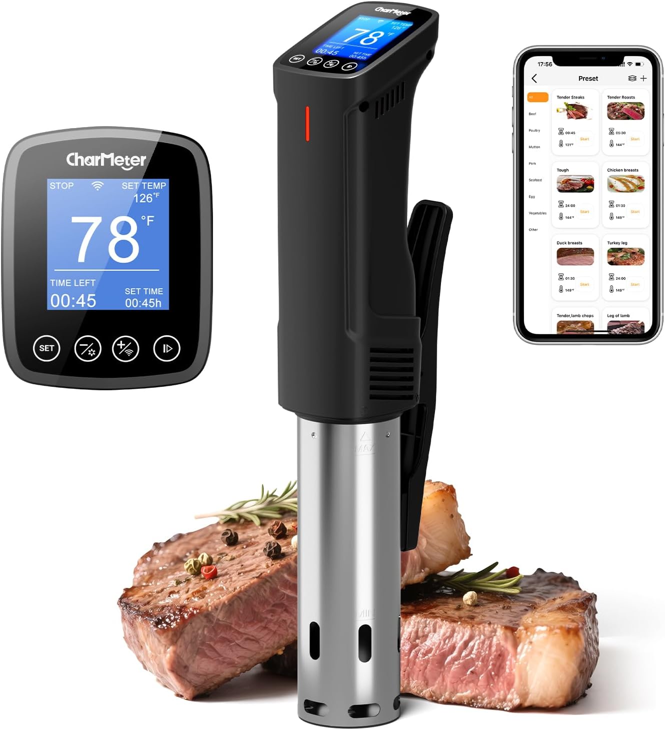 WiFi Sous Vide Cooker 1000W Smart Immersion Circulator with App Contro ...