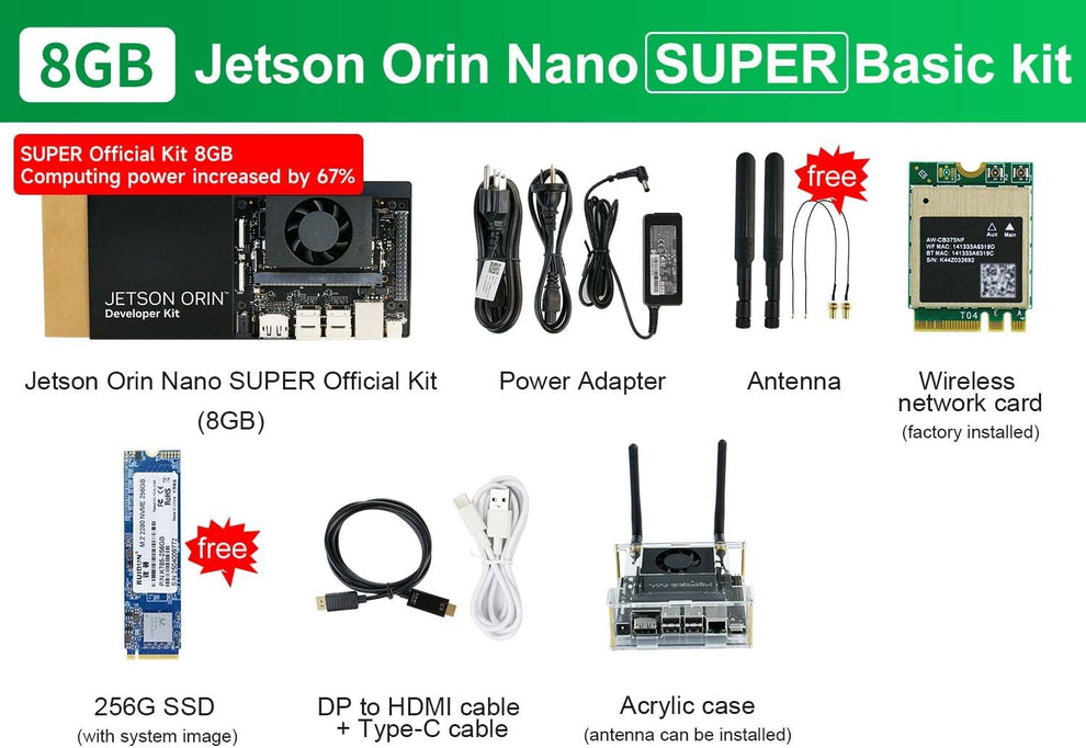 Yahboom Jetson Orin Nano 8GB SUB Developer Kit – 67 TOPS Edge AI Compu ...