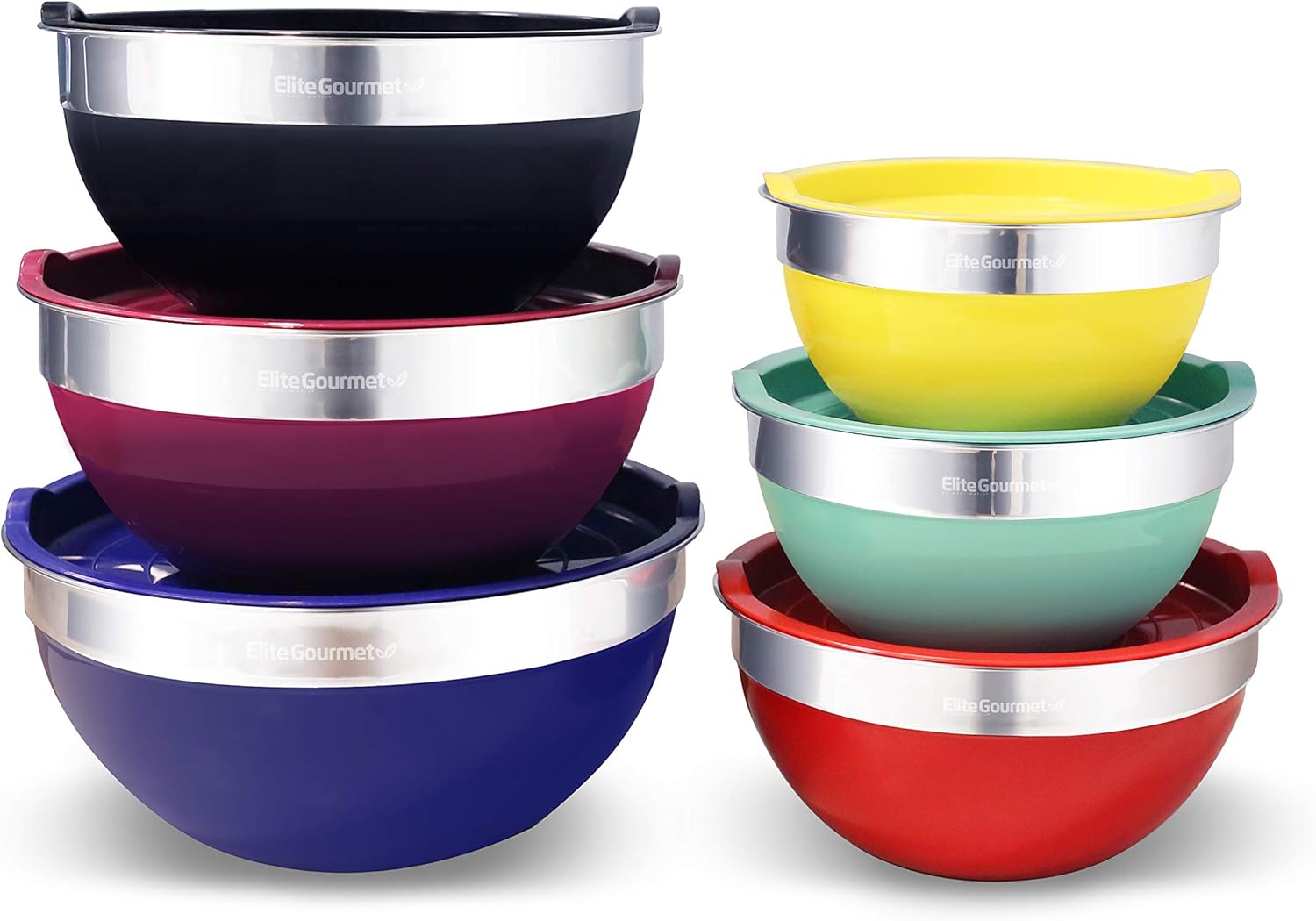 Elite Gourmet EBS-0012 Maxi-Matic 12Piece Stainless Steel Color Mixing ...